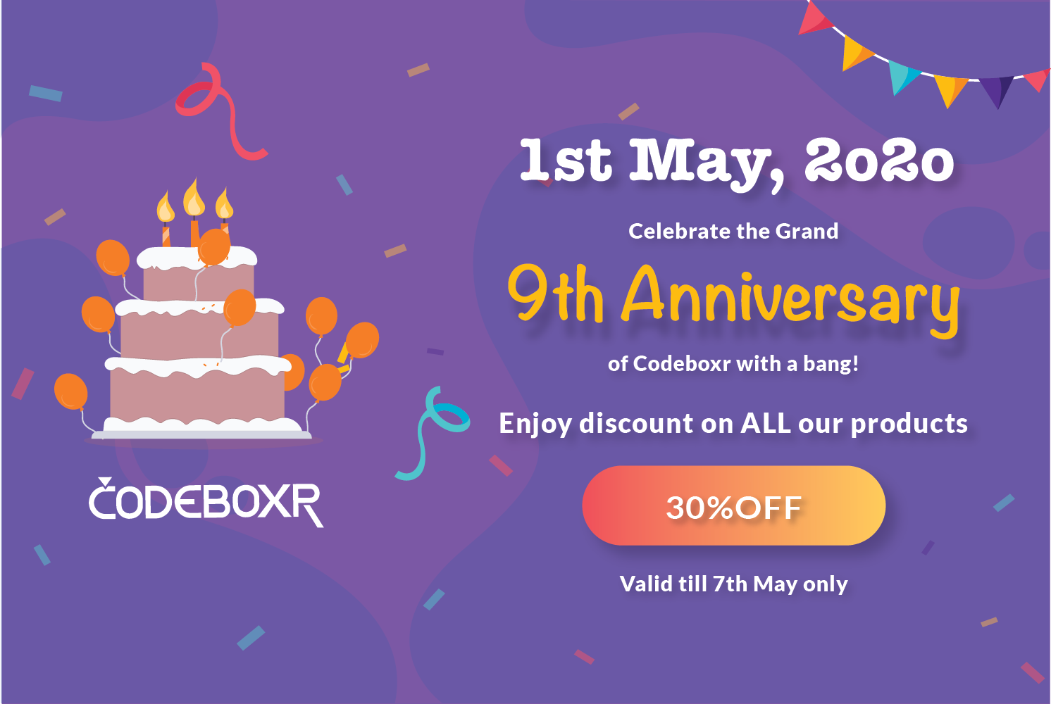 Codeboxr's 9th Anniversary,1st May, 2020 | Codeboxr